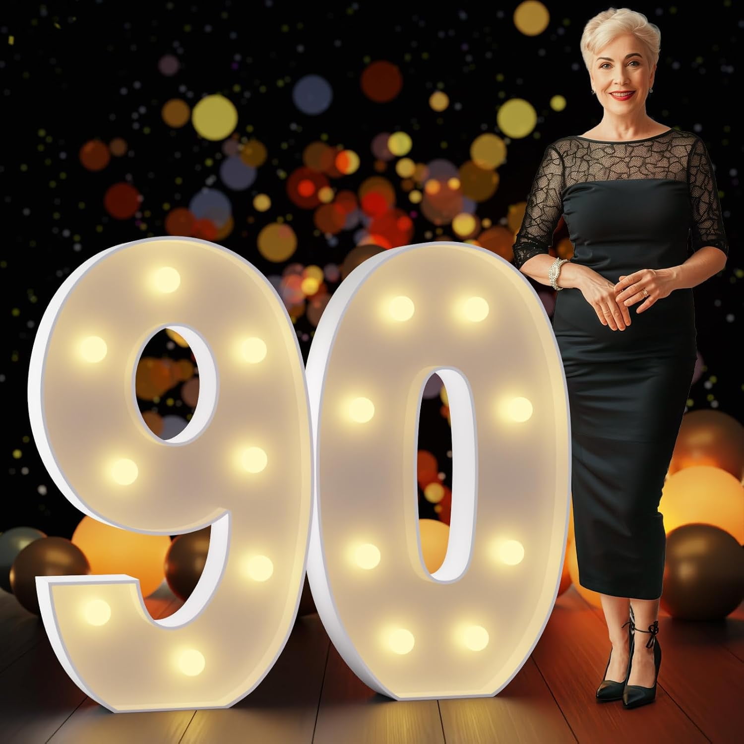 Large 3 Feet Marquee Numbers: 90th Birthday Decorations Light Up ...