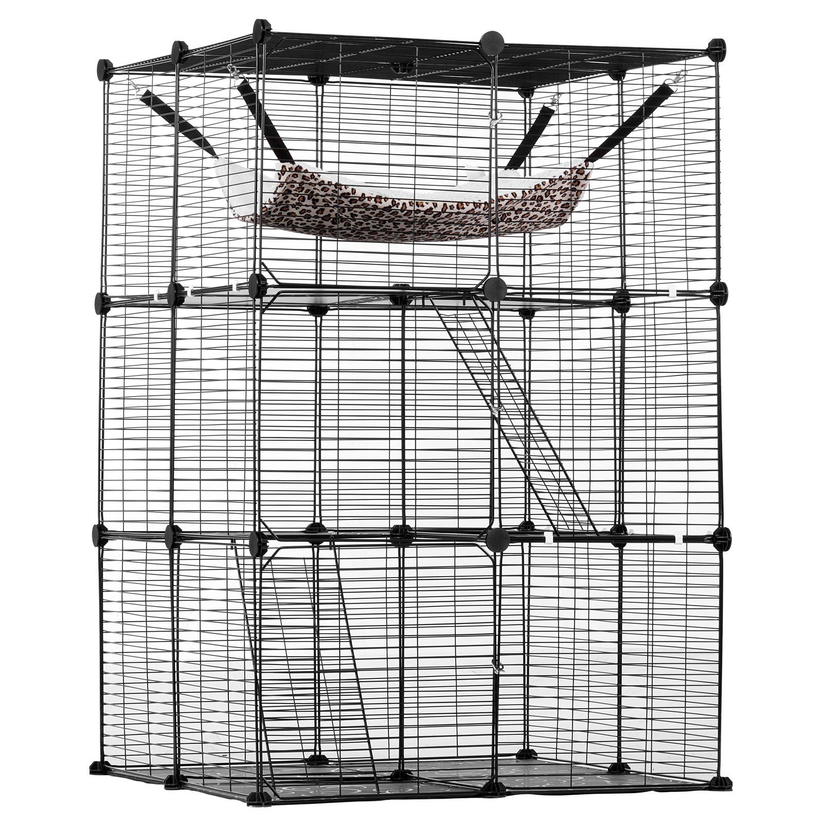 Large 3-tier Cat Cage 28 x 28 x 41" Metal Wire Playpen Catio with ...