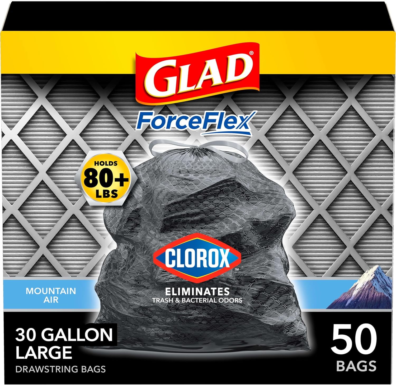 Large 30 Gallon Trash Bags, Clorox Mountain Air Heavy Duty Garbage Bags ...