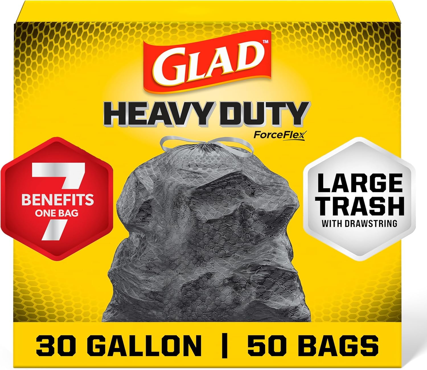 Large 30 Gallon Trash Bags, Unscented Heavy Duty Garbage Bags ...
