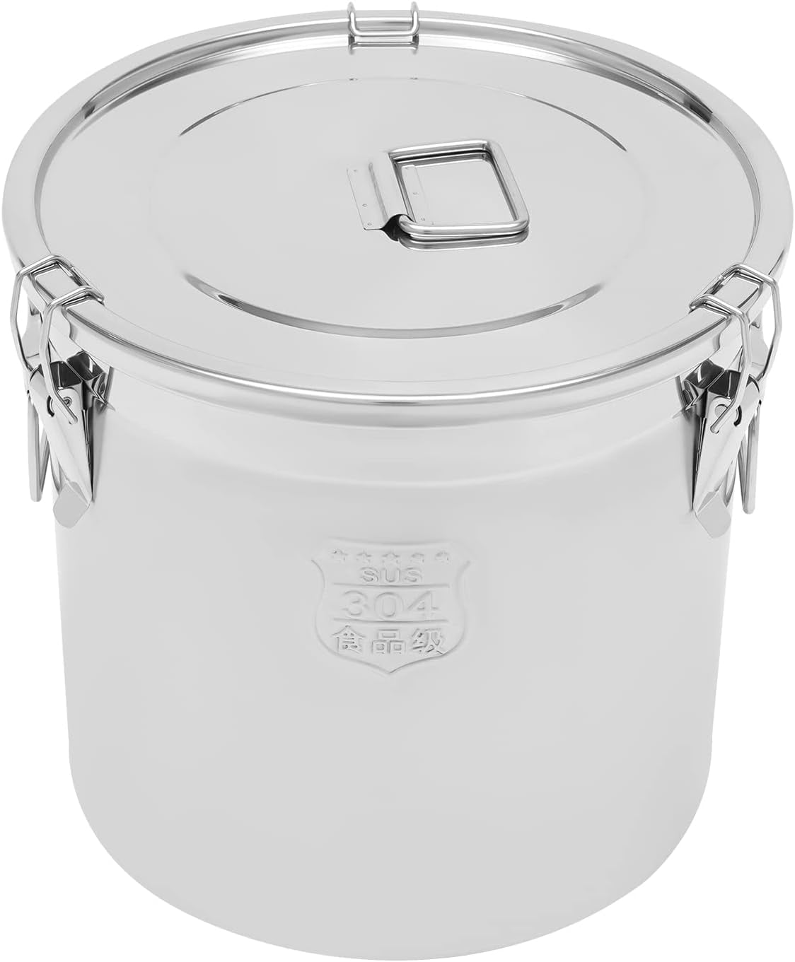 Large 304 Stainless Steel Bucket with Airtight Lids, 8.7Gal Metal Food ...