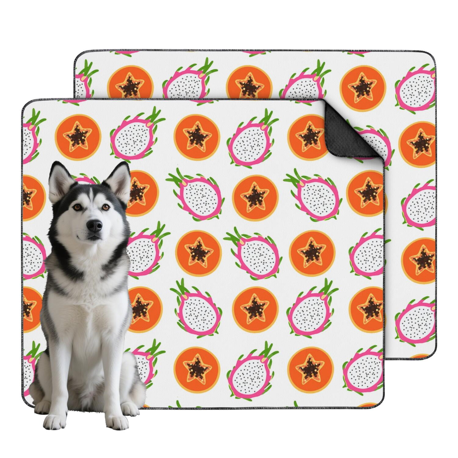 Large 35"x41" Premium Fruits Design Washable Pee Pads, Reusable Potty ...