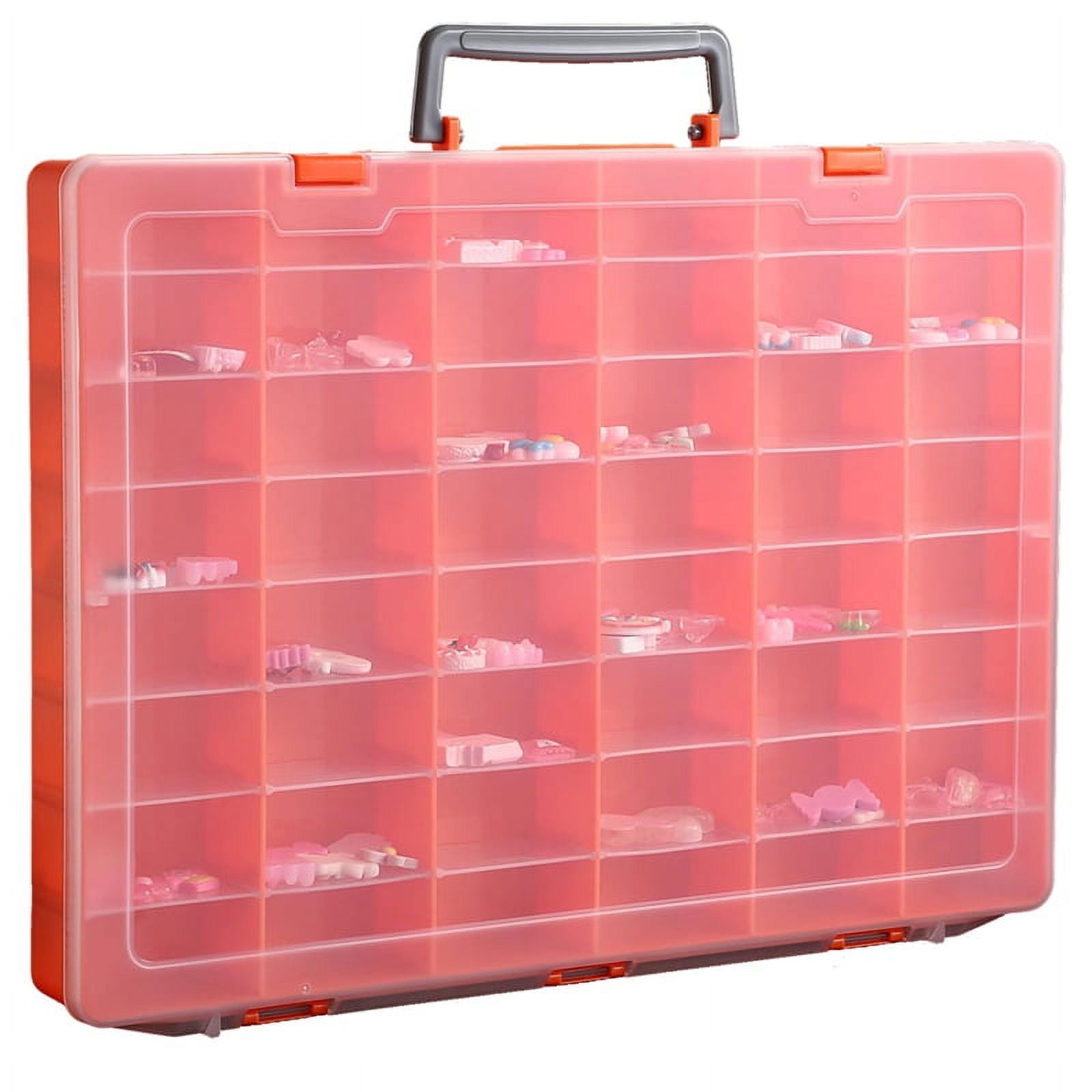 Large 48 Grids Plastic Organizer Box with Adjustable Dividers,Craft ...
