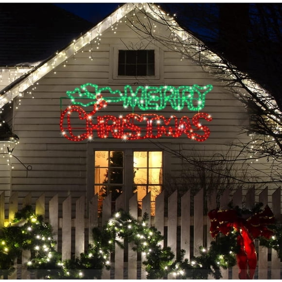Large Outdoor Merry Christmas Lighted Sign