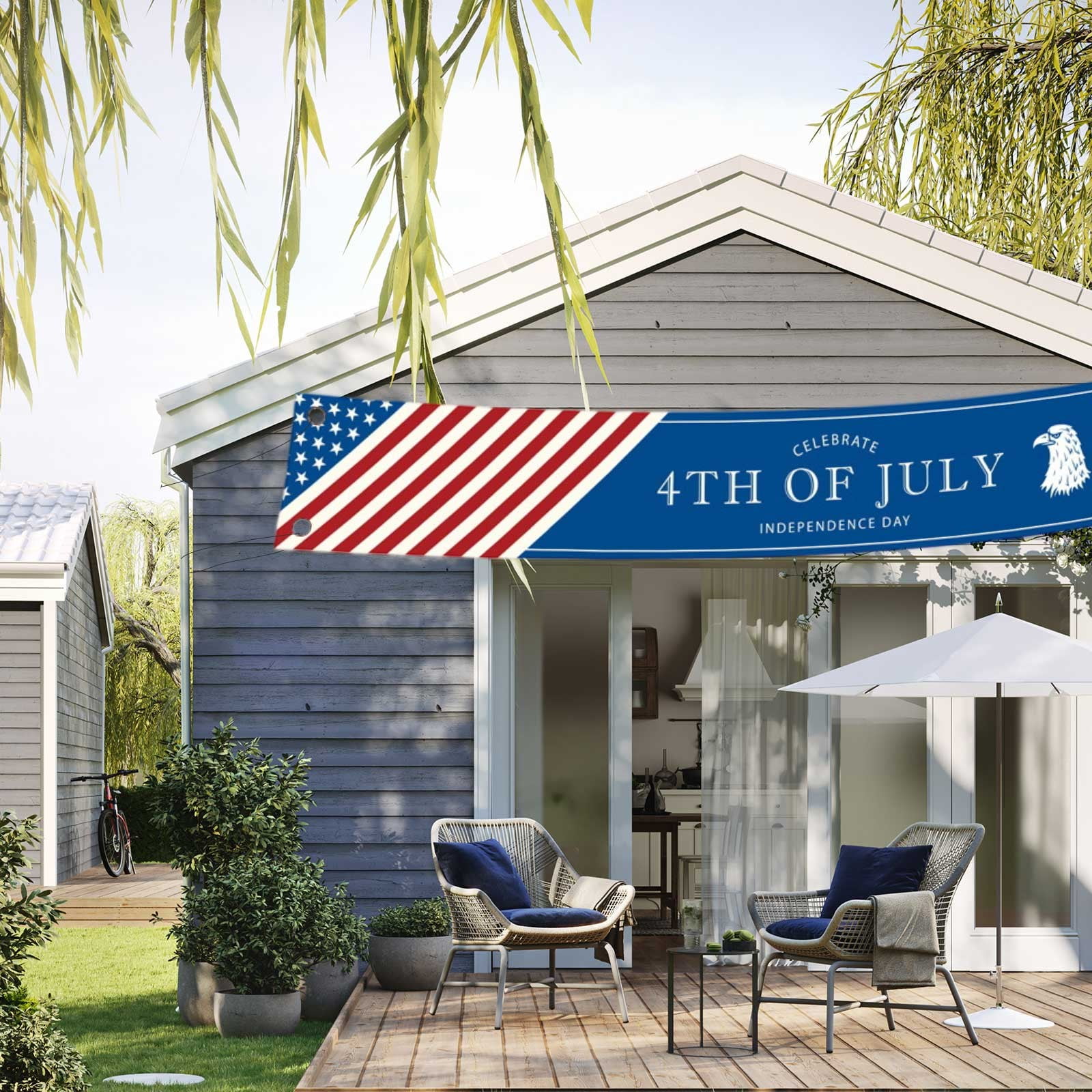 Large 4th Of July Banners for Outside - 9.8*1.6ft | 4th of July ...