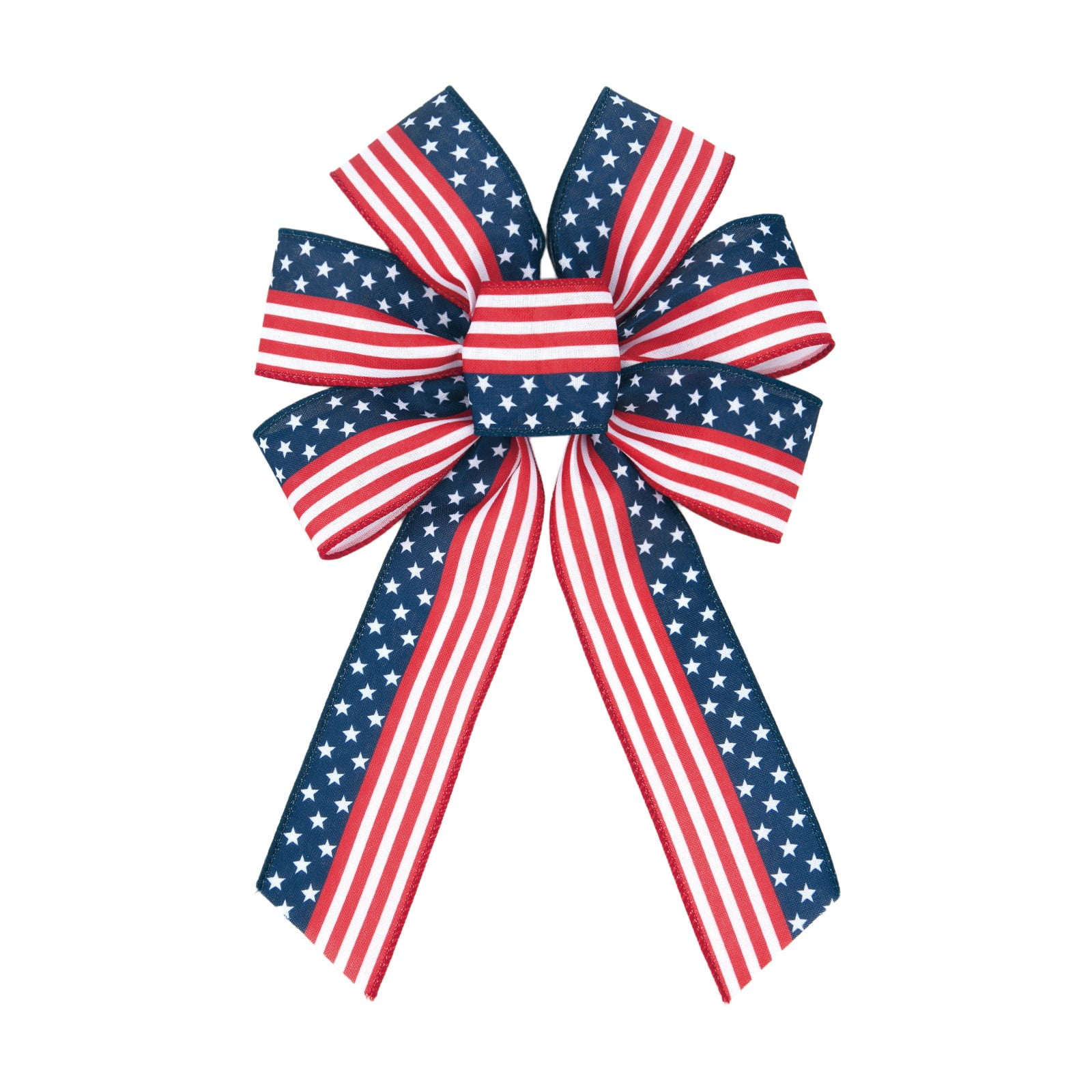 Large 4th of July Bow for Wreath, Patriotic Red Blue Burlap American ...