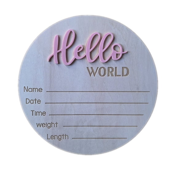 Large 5.91inch Round Welcome Sign Wooden Baby Name Sign Props for ...