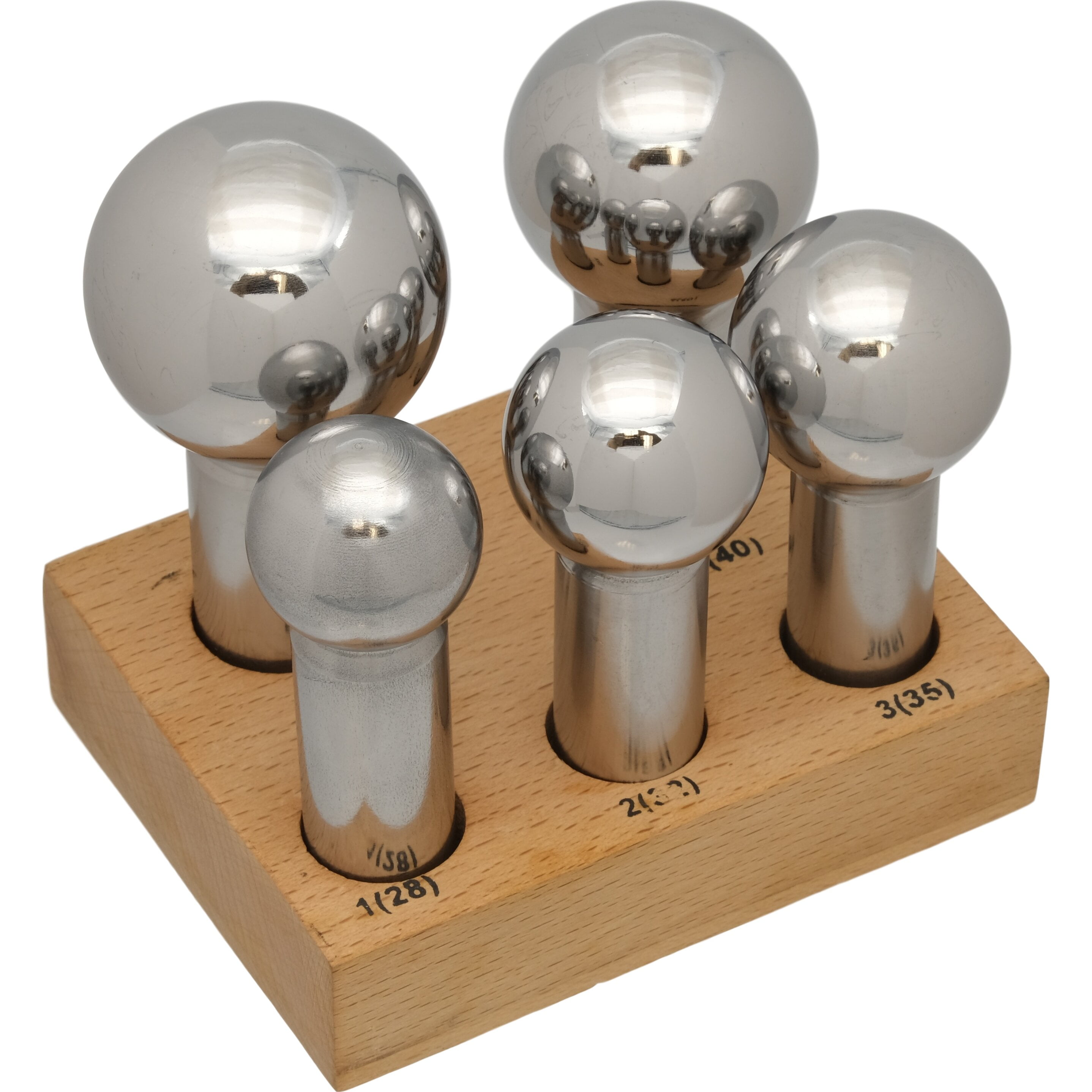 Large 5 Piece Dapping Punch Set Doming Forming Range 28mm-45mm + Wood ...