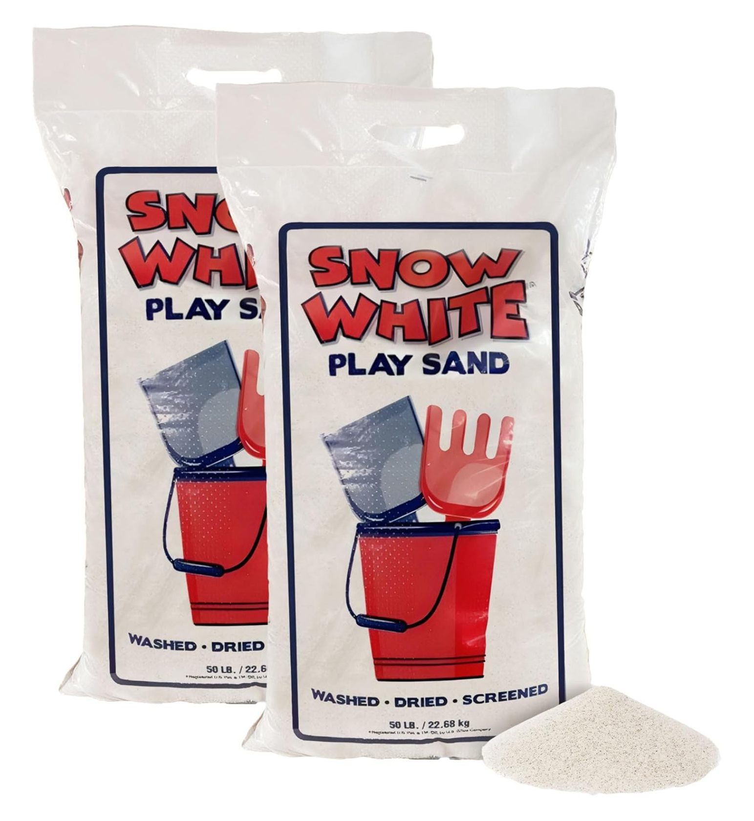 Large 50 Pound Play Sand, Finely Graded, Fully Washed and Easy to Use ...