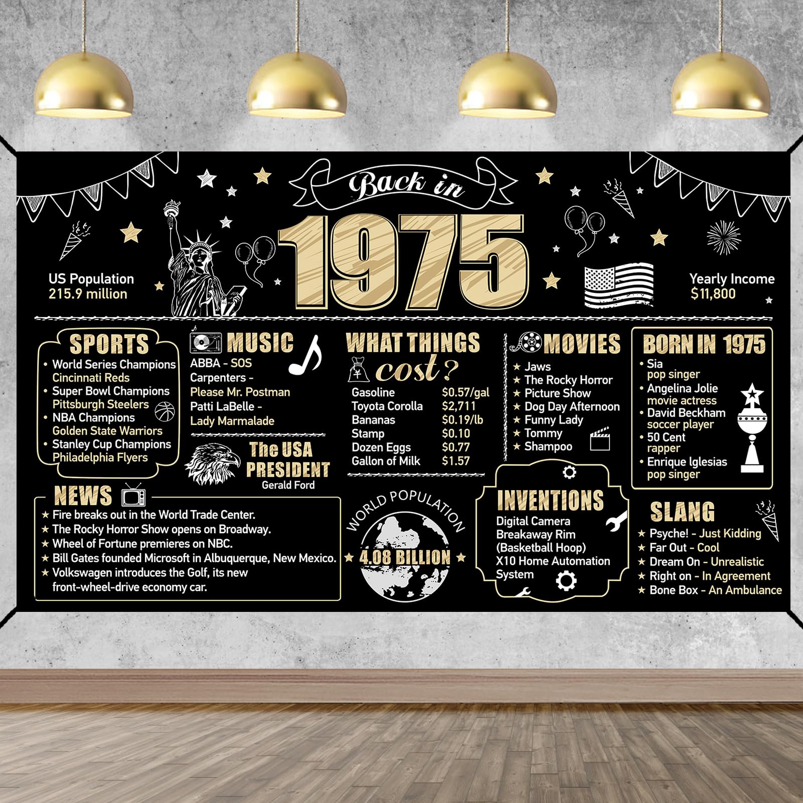 Large 50th Birthday Banner OIF8 Backdrop Decorations for Men Women ...