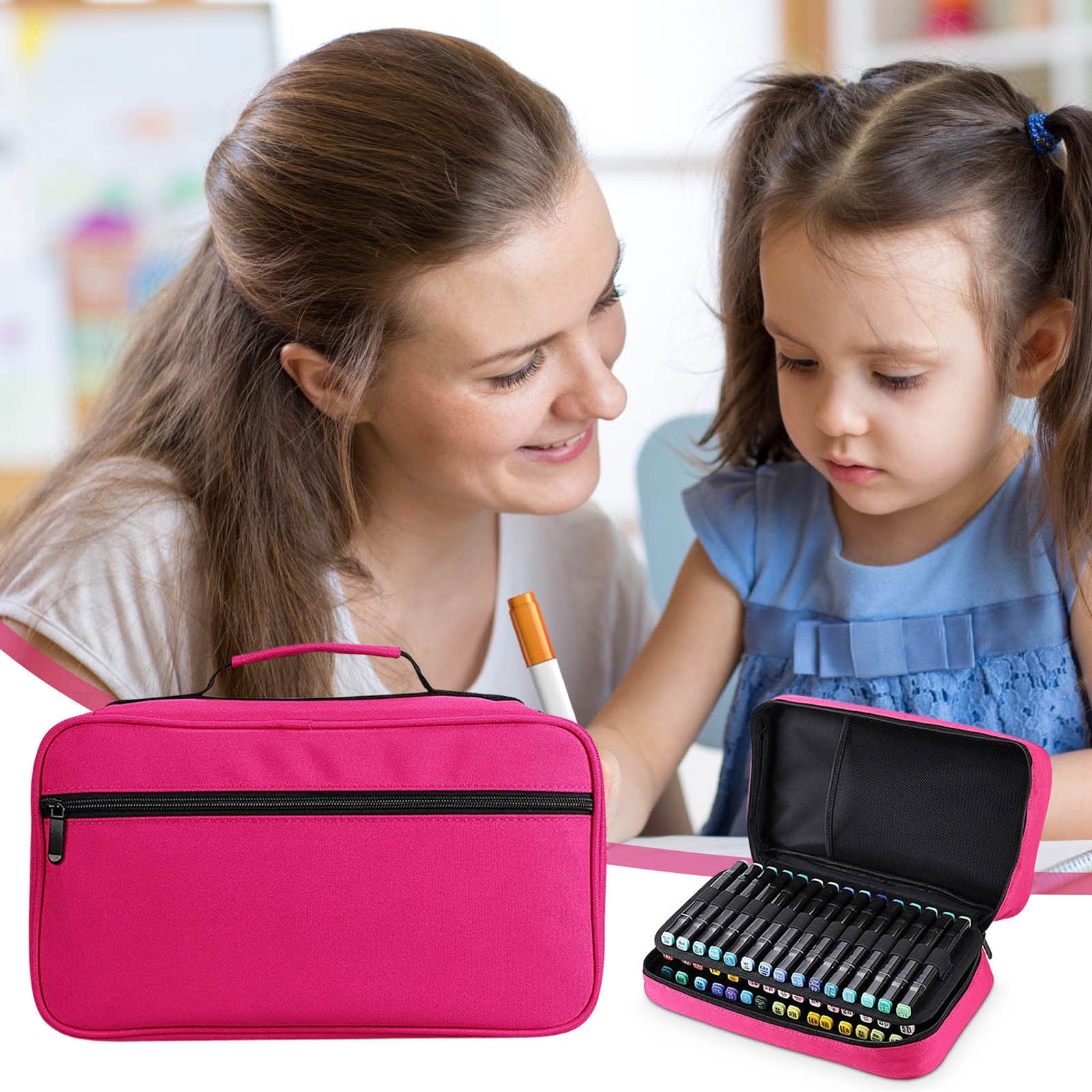 Large 60 Slot Marker Organizer,Heavy-Duty Storage Case,Durable Plastic ...