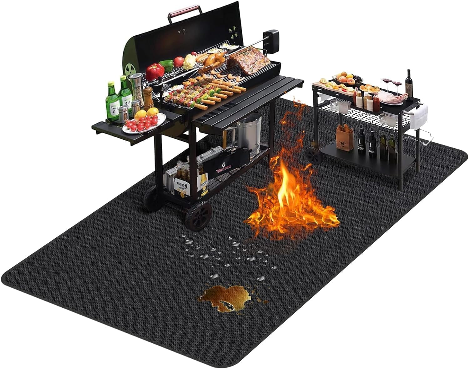 Large 60 x 40 inches Under Grill Mats for Outdoor Grill | Double-Sided ...