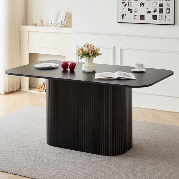 63" Large Dining Table for 4-6 People, Modern Rectangular Kitchen Table ...