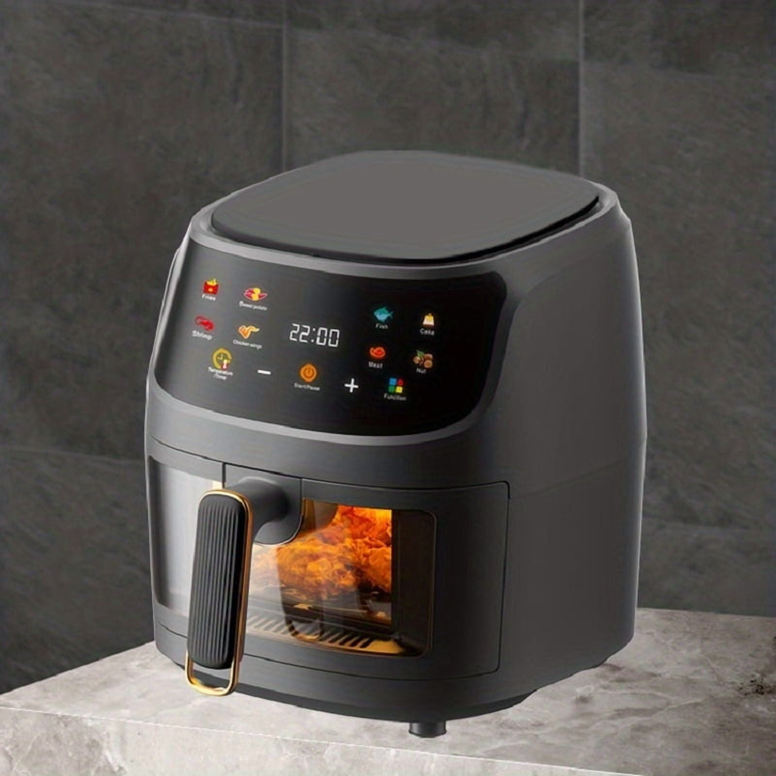 Large 6L Capacity Air Fryer - Adjustable Temp & Time, Colorful Touch ...