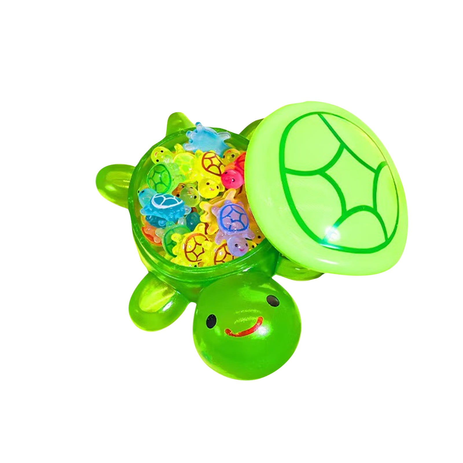 Large 7 Inch Turtle Storage Box with 60 Glow Mini Turtles, Secret ...