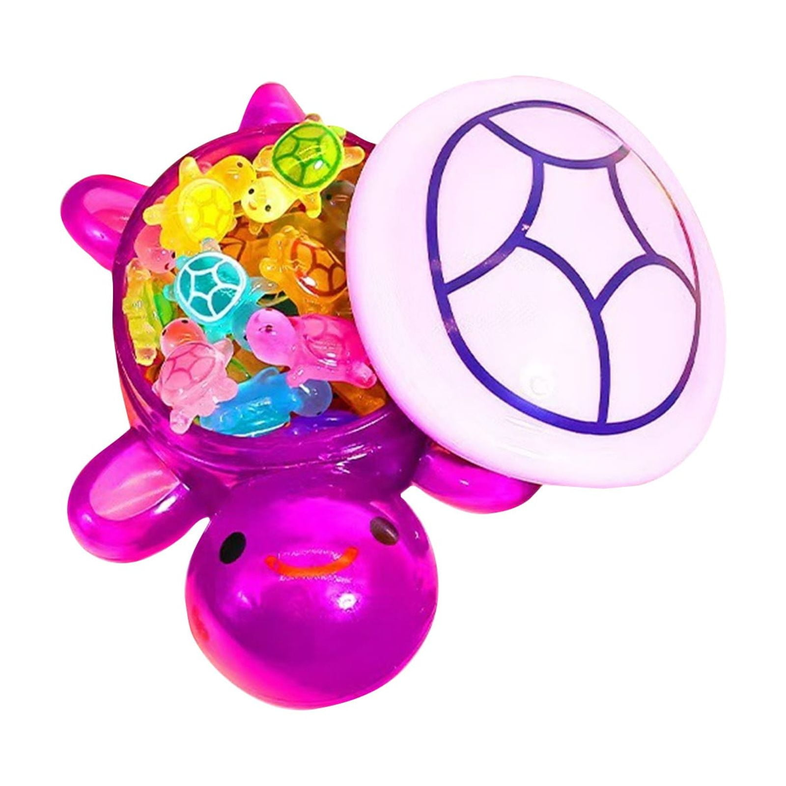 Large 7 Inch Turtle Storage Box with 60 Glow Mini Turtles, Secret Compartment for Trinkets ...