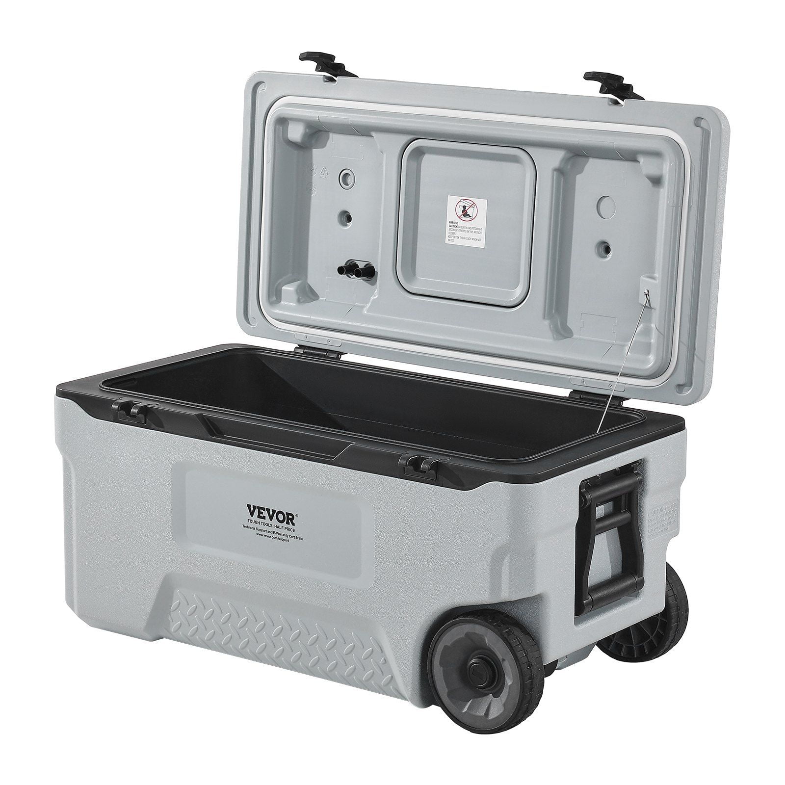 Large 74 QT Insulated Wheeled Cooler with Cup Holder, Portable Design ...