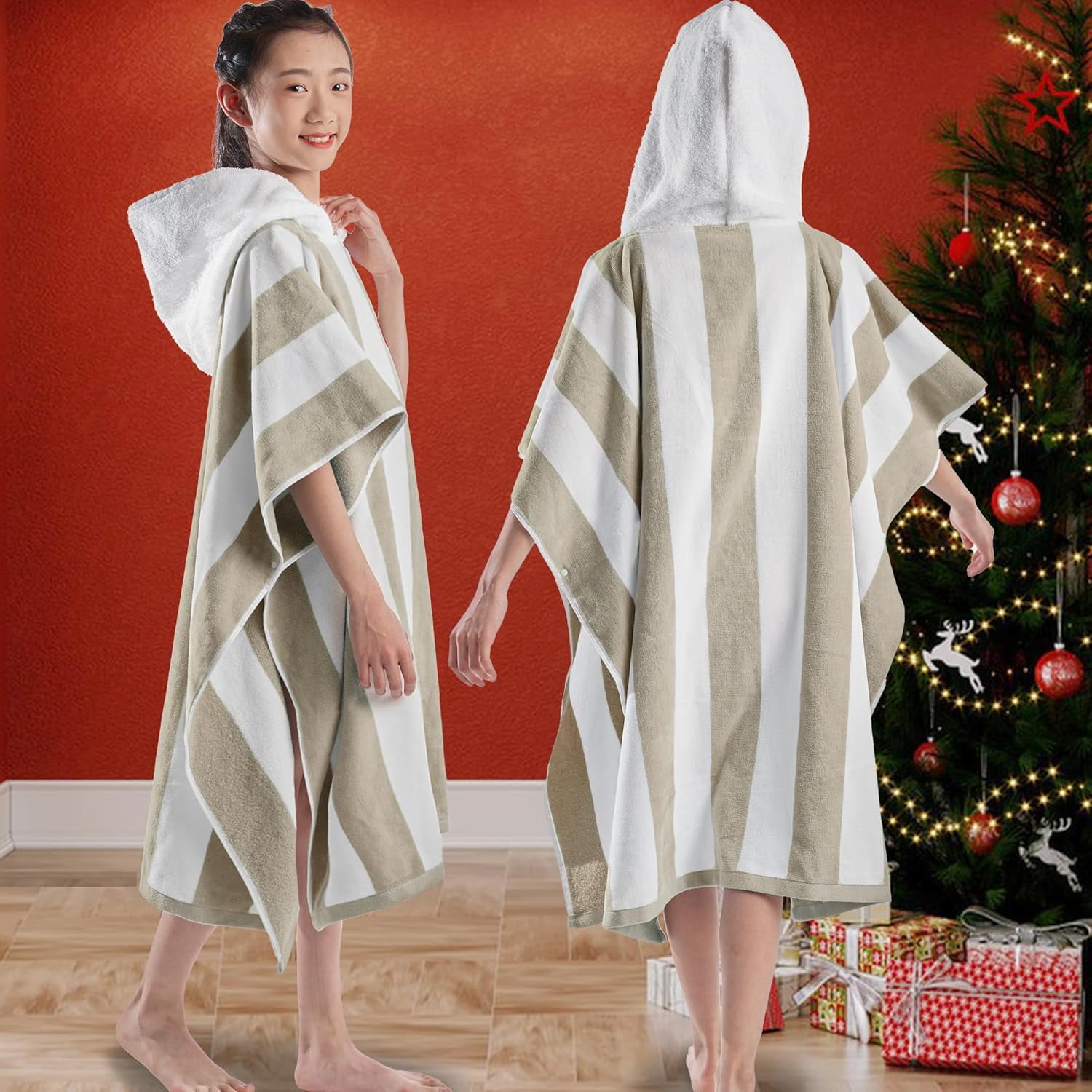 Large (8-16 Years) Big Kids Hooded Towel Robe - Thick and Absorbent ...