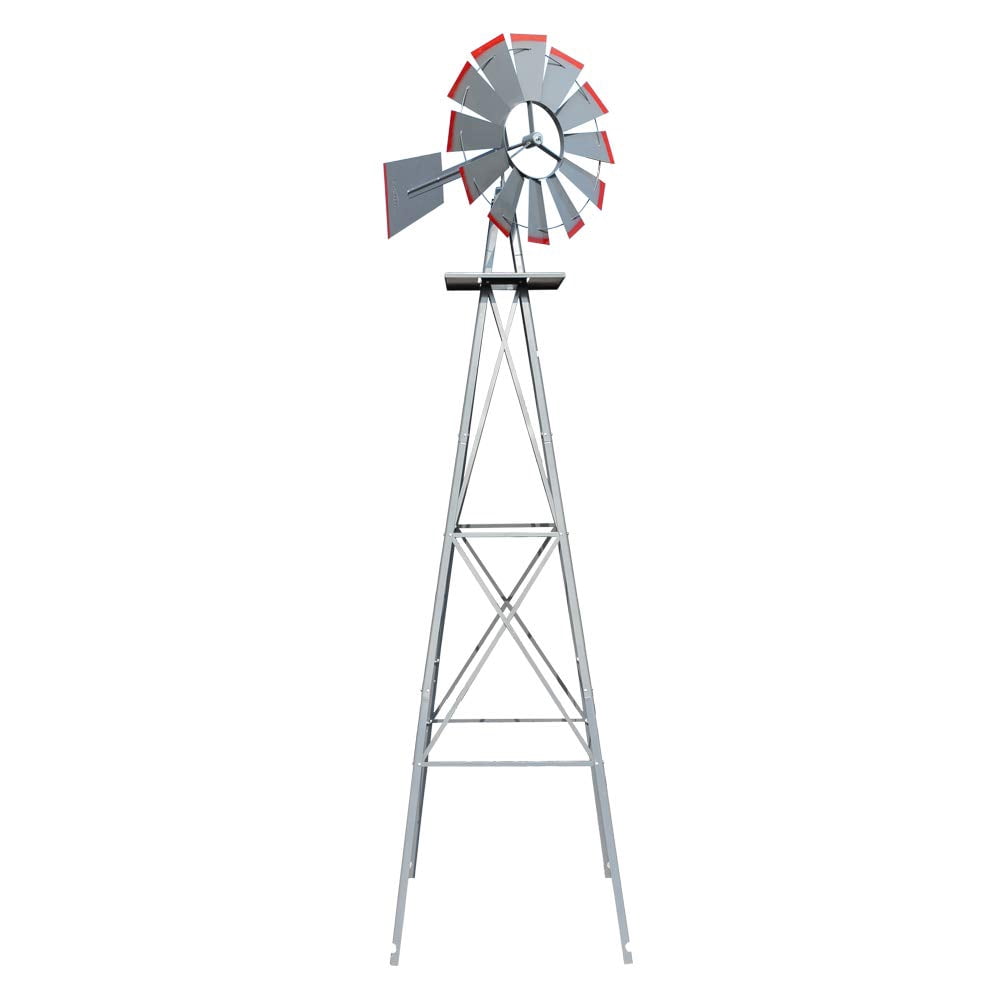 Large 8 Foot Ornamental Windmill for Lawn and Garden, Wind Powered ...
