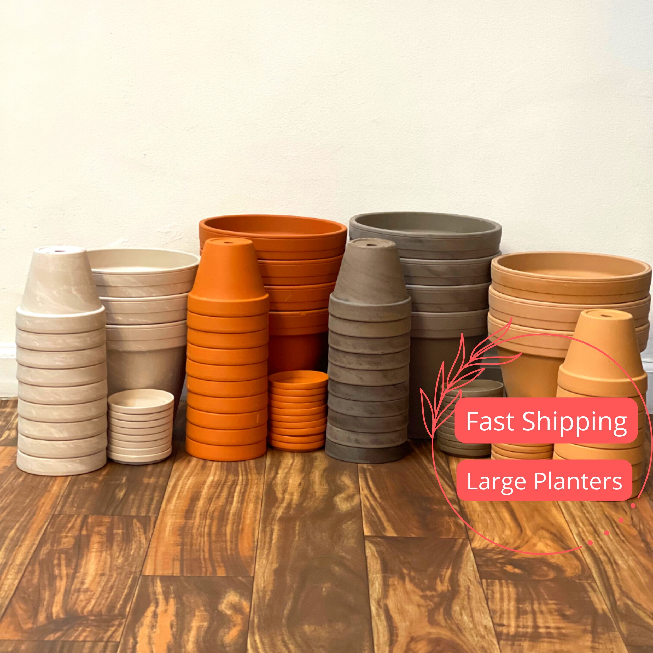 Large 8 Inch Terracotta Planter Pots | Terracotta Pots with Drainage ...