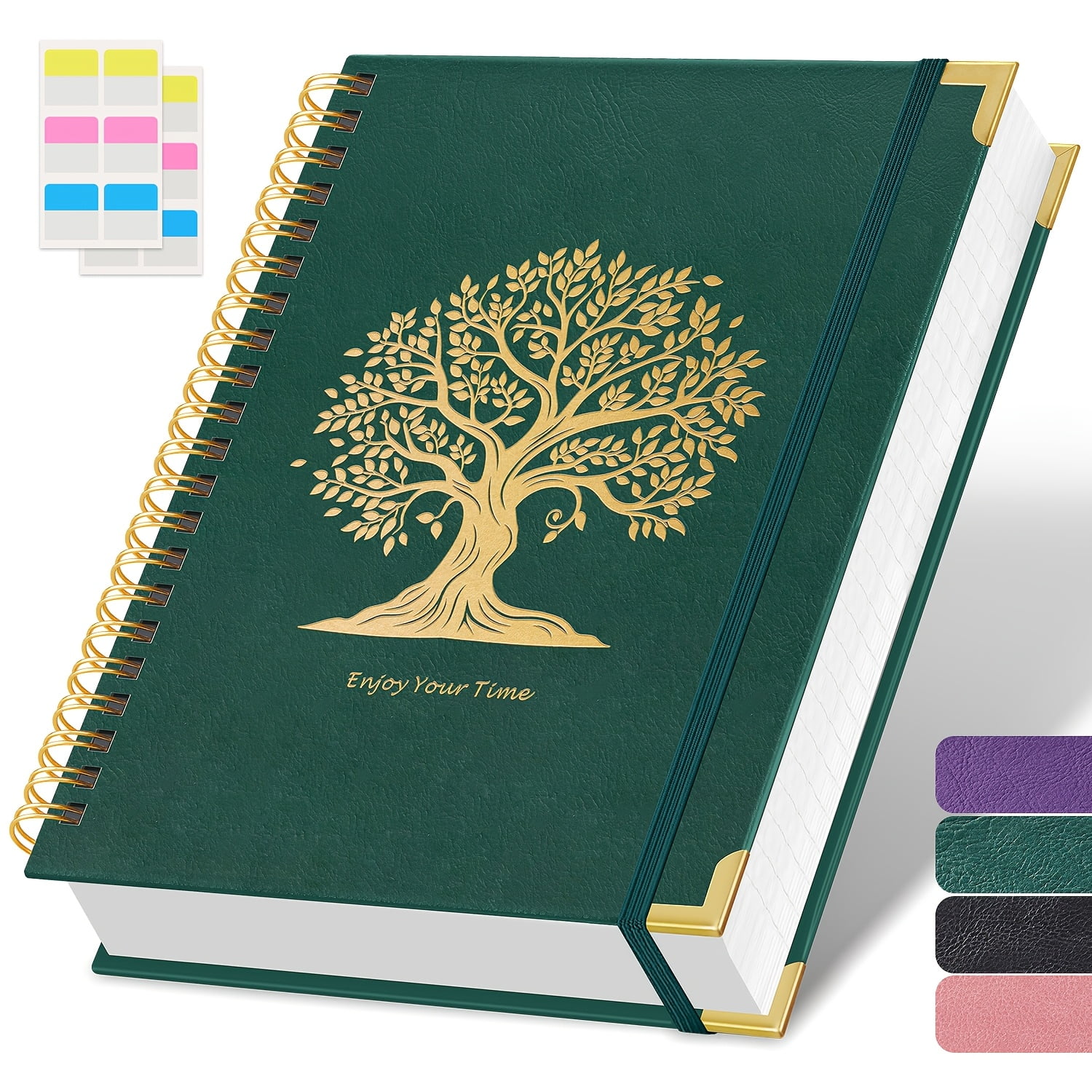 Large A4 Spiral Notebook | 300 Pages 100GSM Paper Golden Design ...