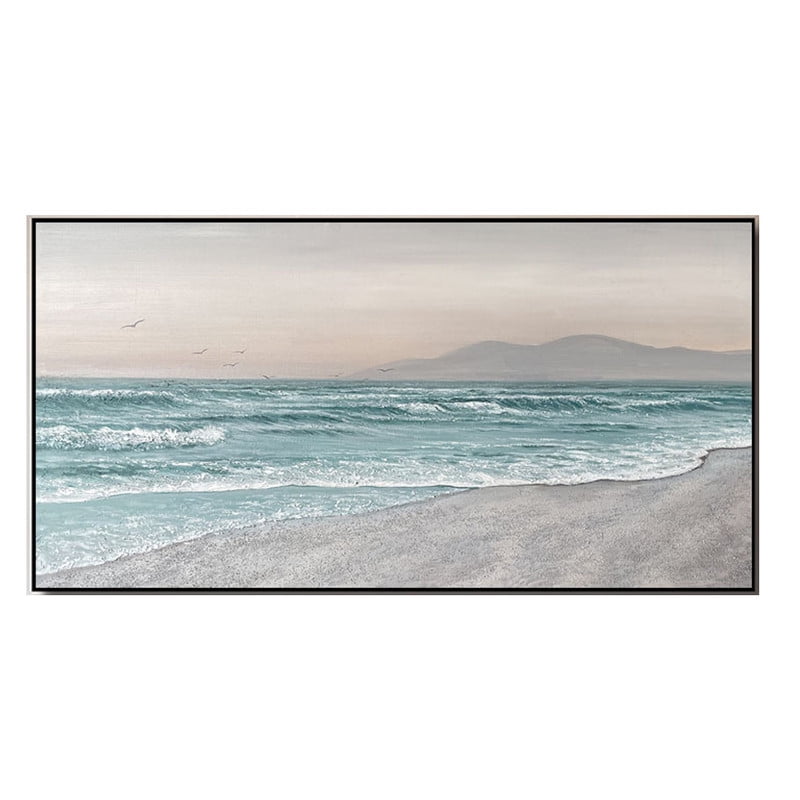 Large Abstract Green Seascape Handmade Oil Painting Thick Textured ...