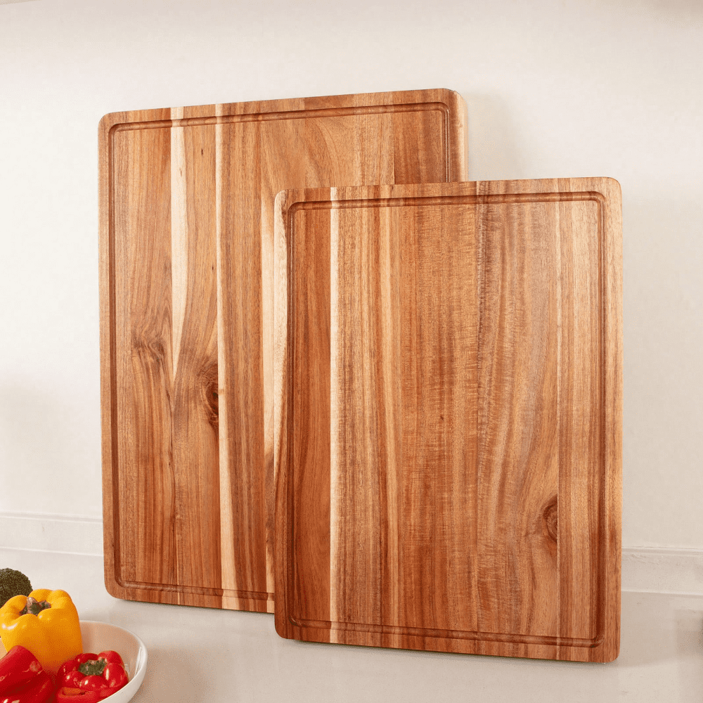 Large Acacia Wood Cutting Boards For Kitchen, Extra Large Wooden Cutting Board With Juice Groove ...