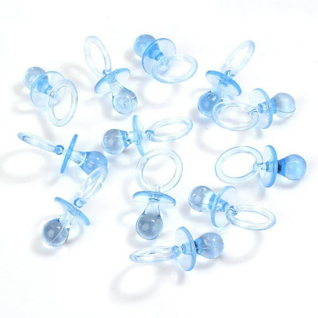 Large Acrylic Baby Pacifiers Baby Shower Favor Pink Yellow Blue Clear ...