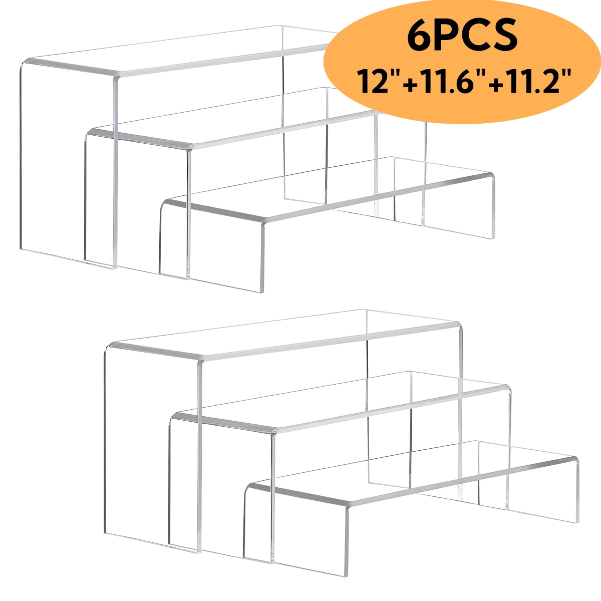 Large Acrylic Risers Display Risers Clear Rectangular Showcase ...