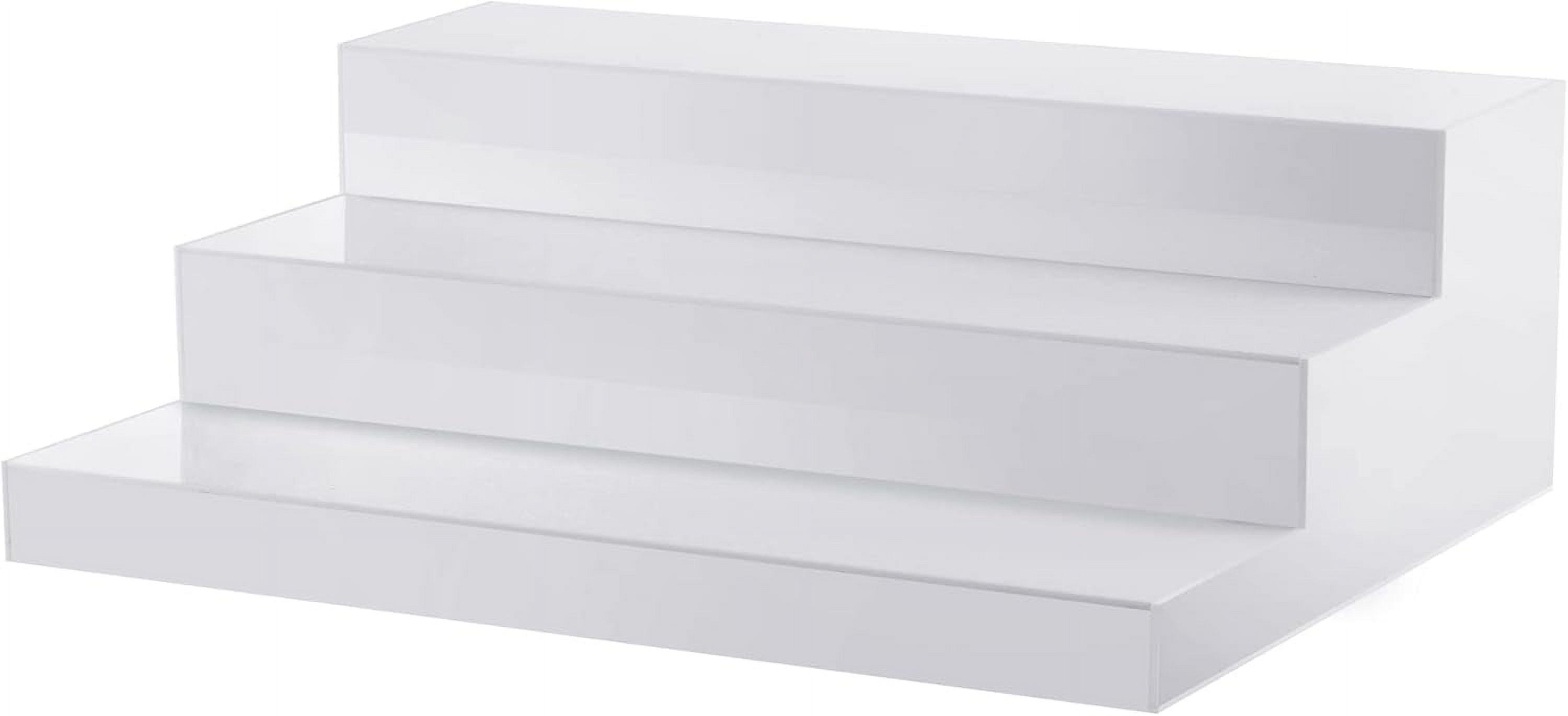 Large Acrylic Wine Liquor Bottle Rack 3 Tier White Countertop Riser ...