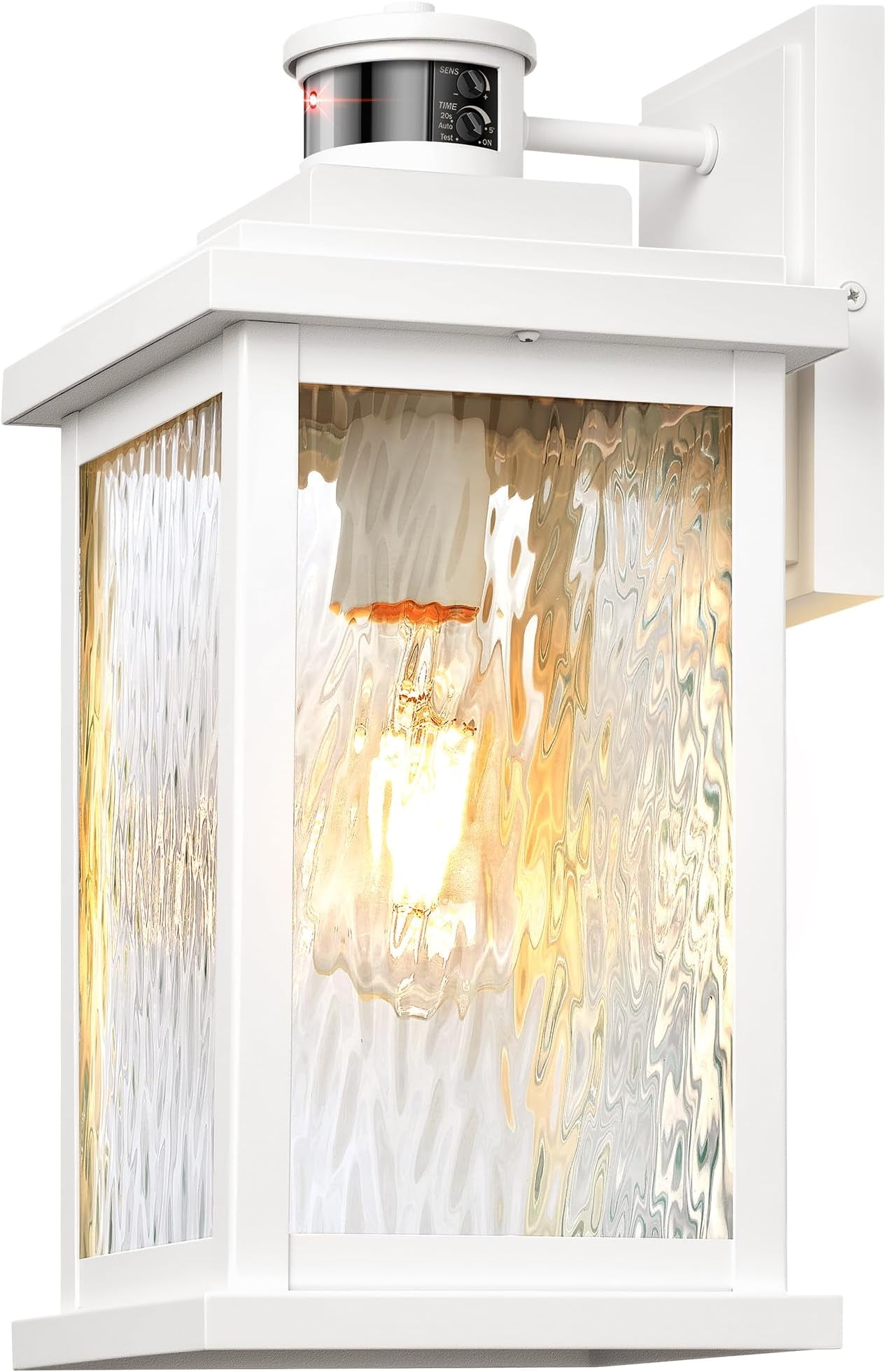 Large Adjustable Sensitivity Motion Sensor Exterior Porch Lights, White ...