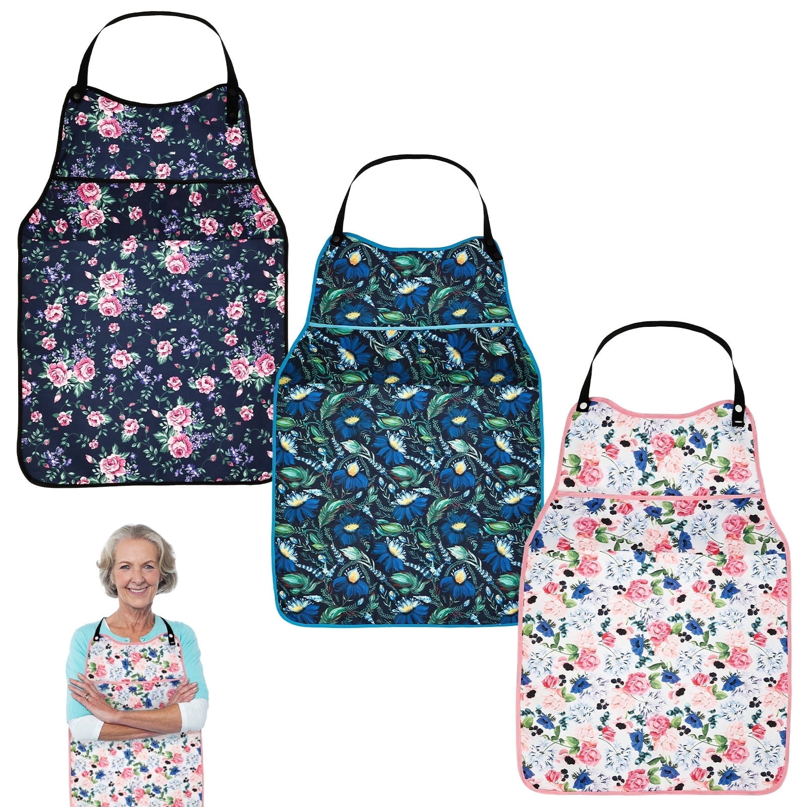 Adult Feeding Bib Adjustable Waterproof Washable with Top Crumb Catcher ...