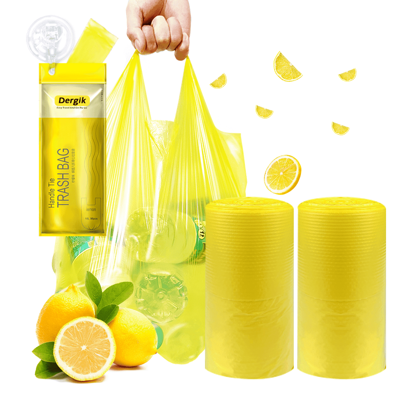 Dergik Large Adult Disposable Diaper Bags, Lemon Scented, 18 x 23in, 96 ...