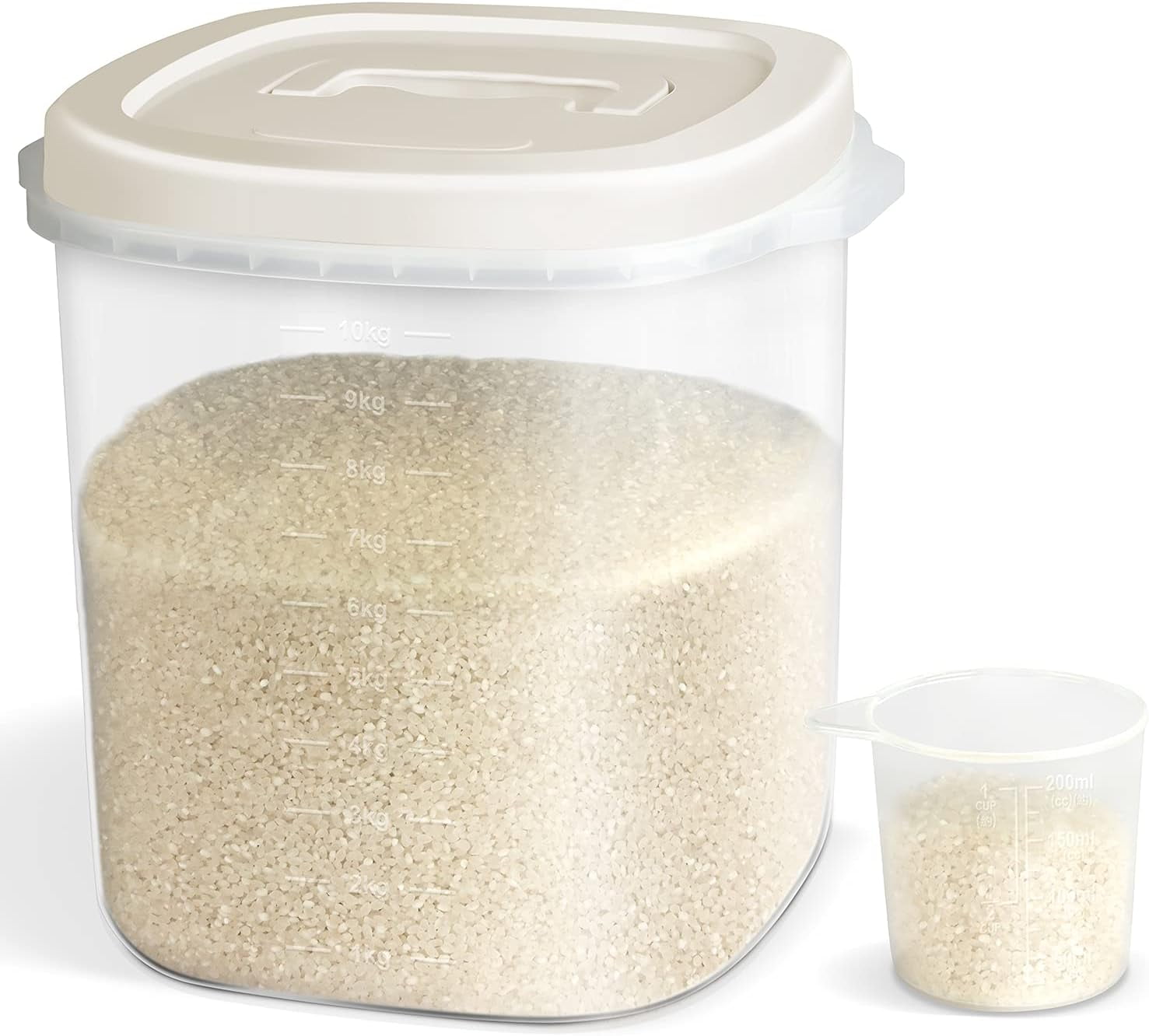 Large Airtight Food Storage Container Bin, 20-lb Dry Food Rice ...