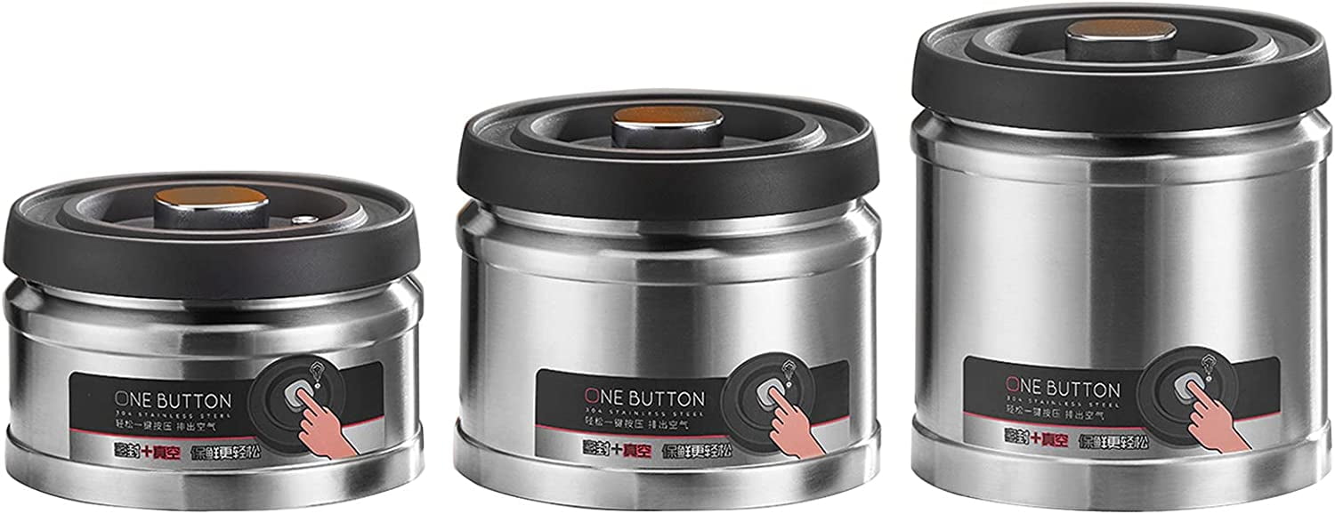 Large Airtight Jar Stainless Steel Coffee Container Vacuum Sealed ...