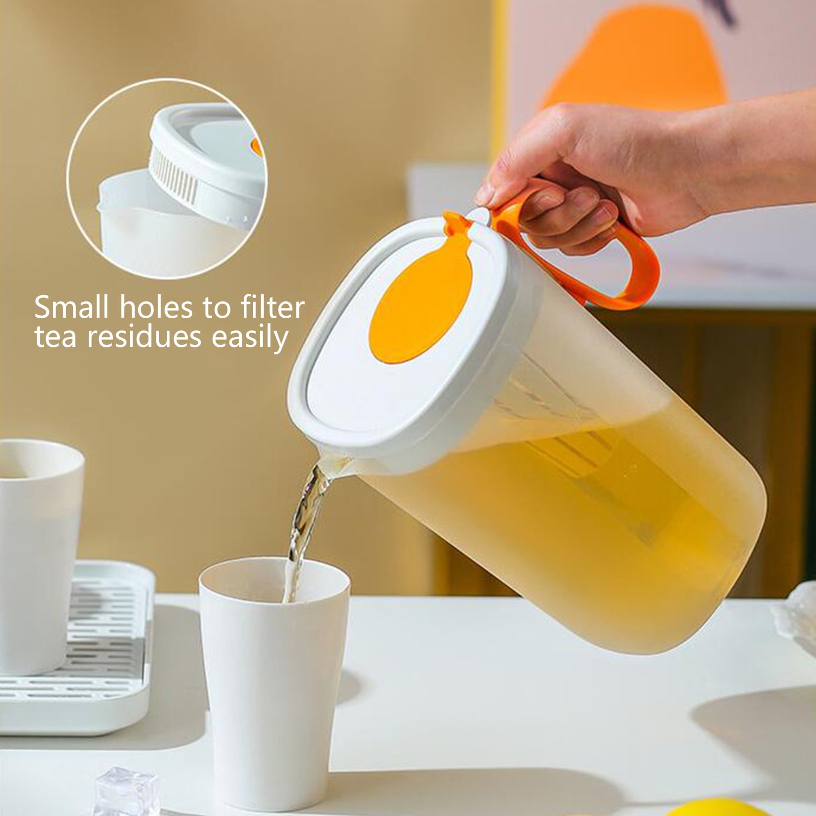 Large Airtight Plastic Jar With Lid And Locking Handle 50oz 1.5L Water ...