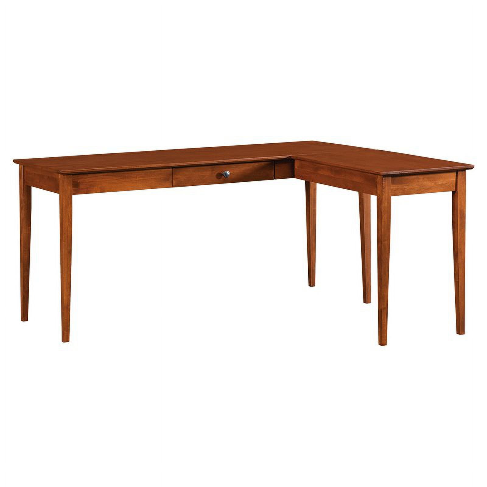 Coder Crossing Large Alder Wood Writing Desk, L-Shape, Warm Cherry ...