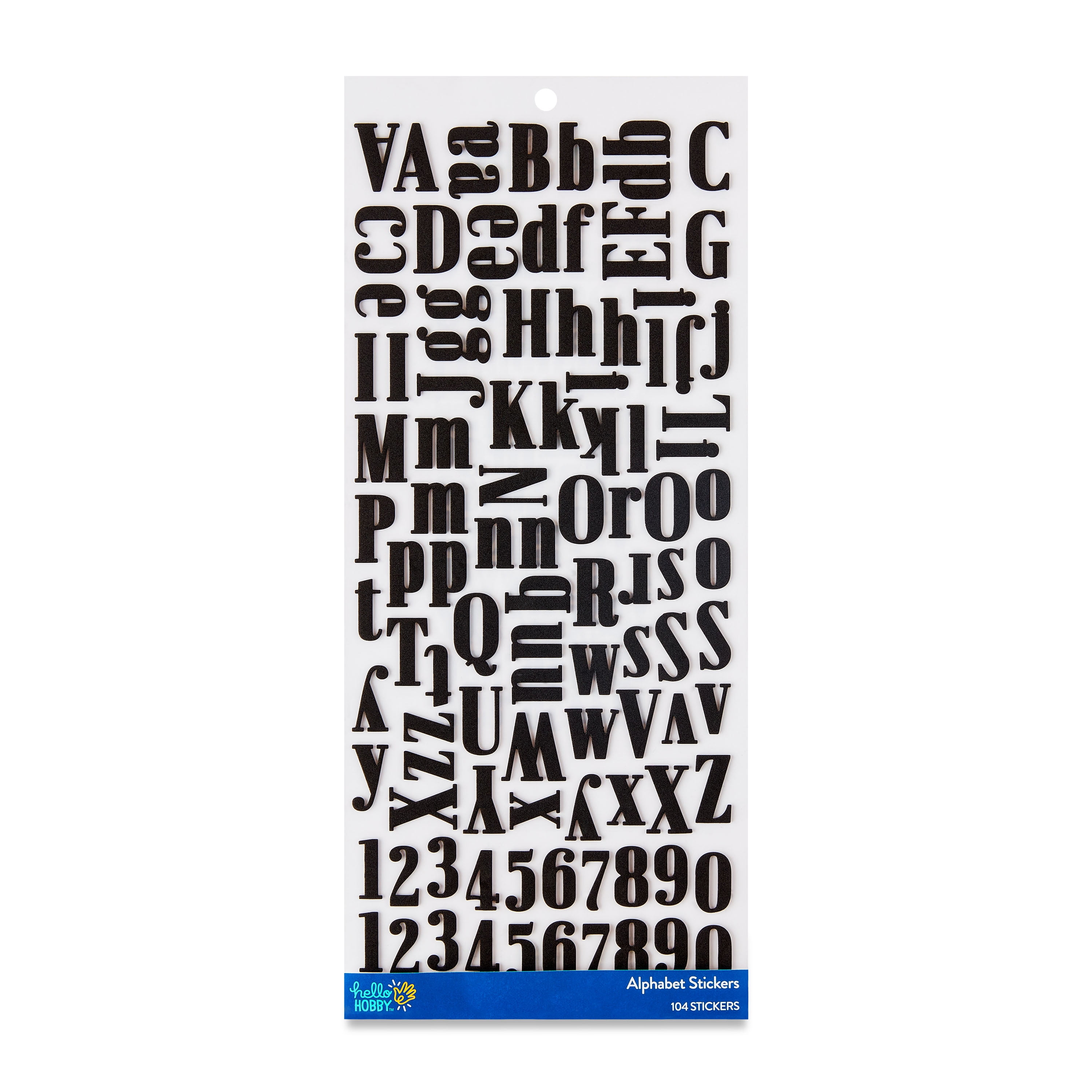 Hello Hobby Black Foam Alphabet Stickers, 104 Count for Personalizing ...