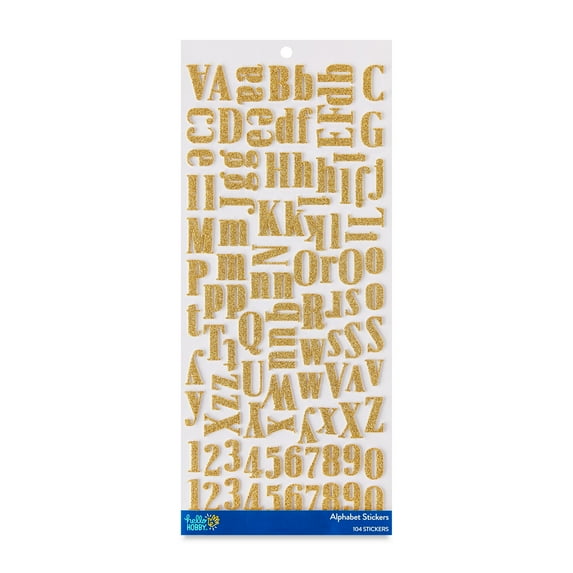Hello Hobby Large Gold Foam Alphabet Stickers 104 Count with Letters A ...