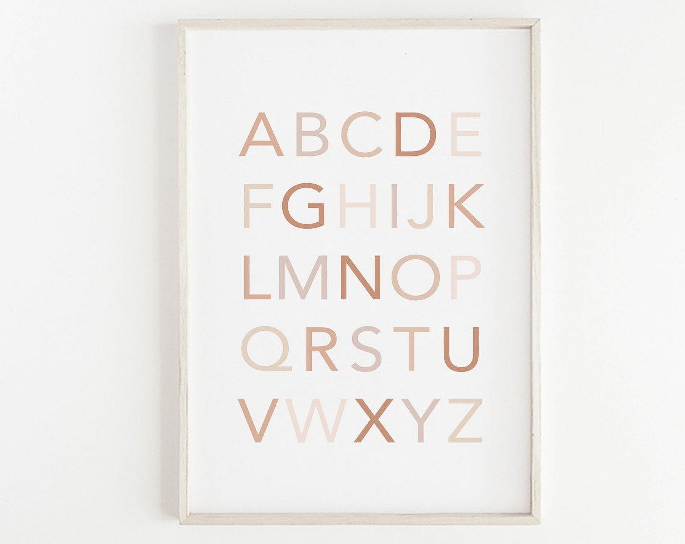 Large Alphabet Print Neutral Alphabet Poster Wall Art Neutral Nursery ...