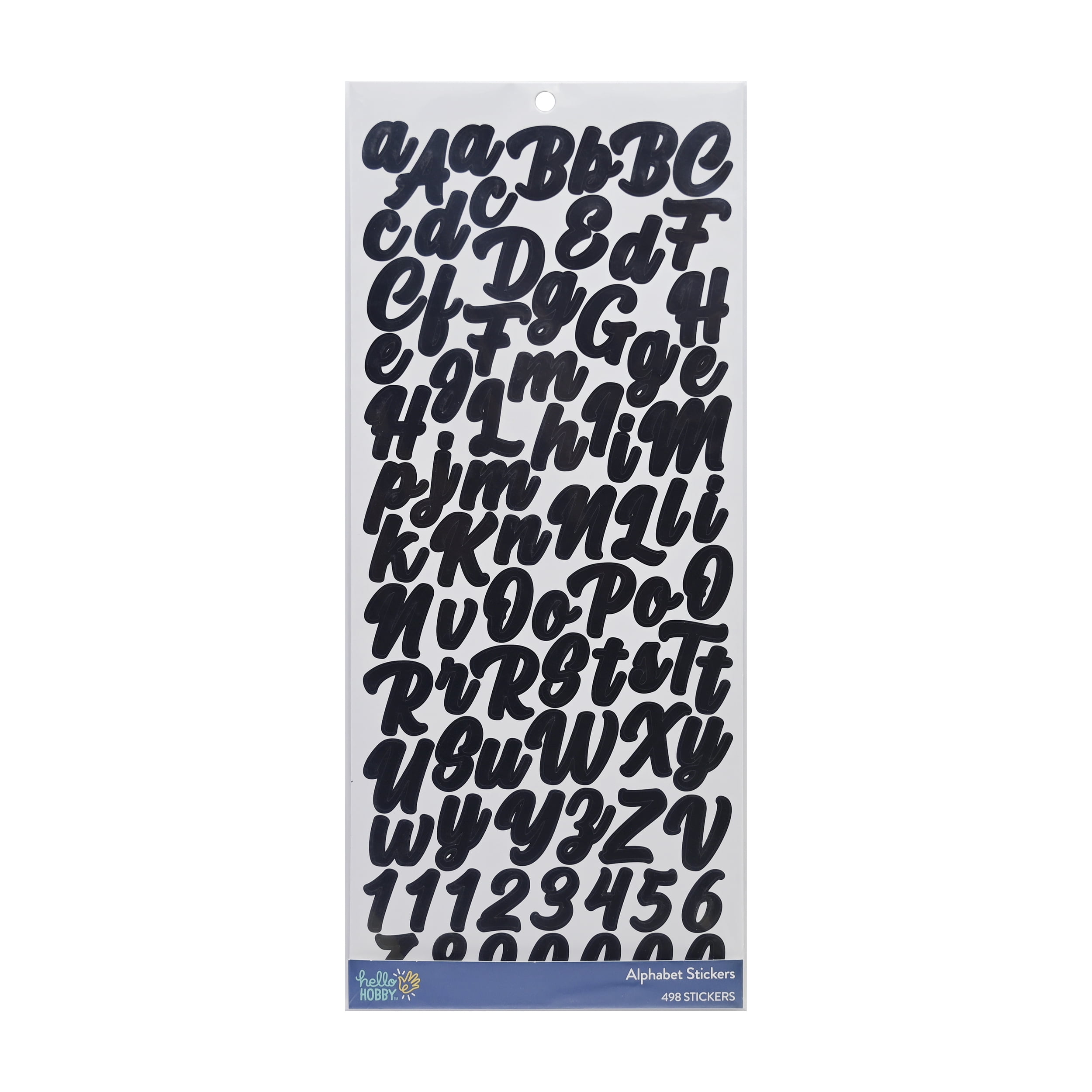Hello Hobby Black, Gold & Silver Script Alphabet Stickers, 498 Count ...