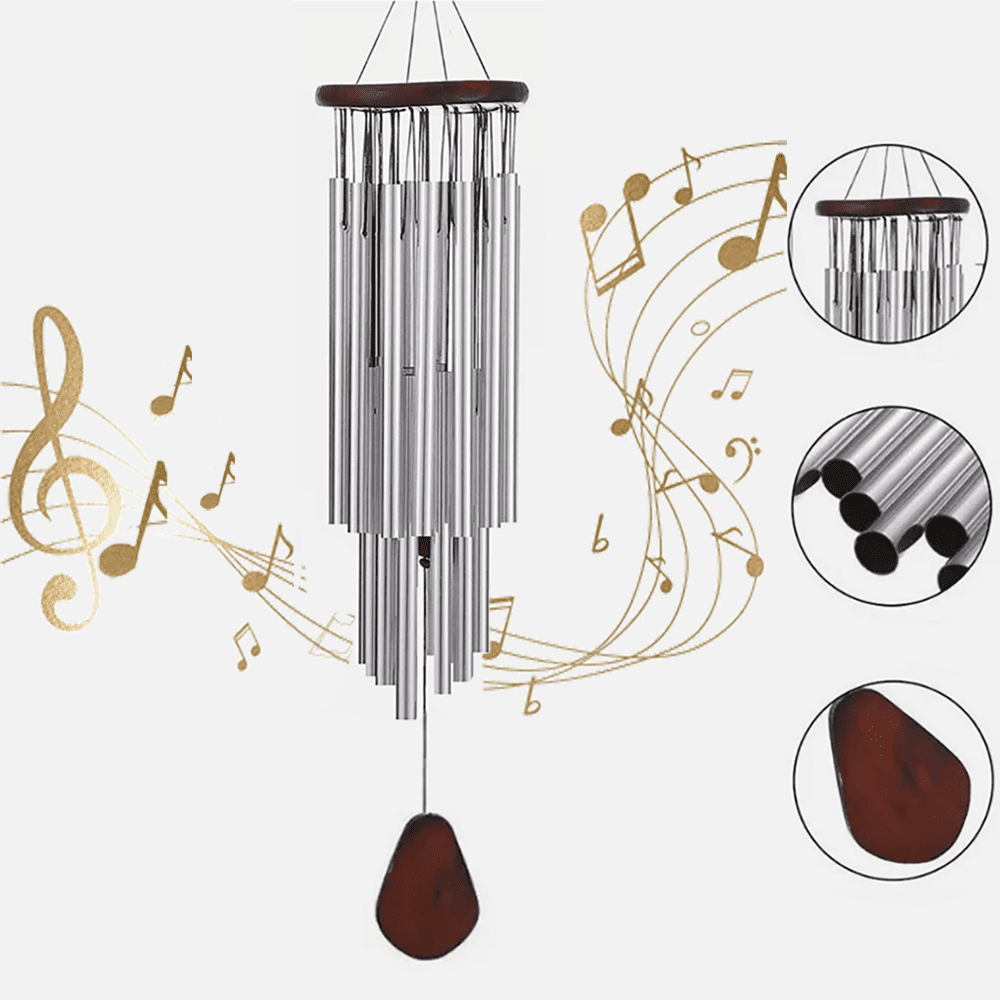 Large Aluminum Outdoor Wind Chimes - 27 Tube Weatherproof Outdoor Wind ...