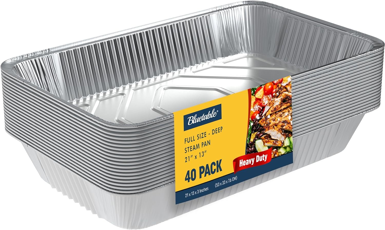 Large Aluminum Pans Full Size Deep 21x13 Heavy Duty (40 Pack) Full ...