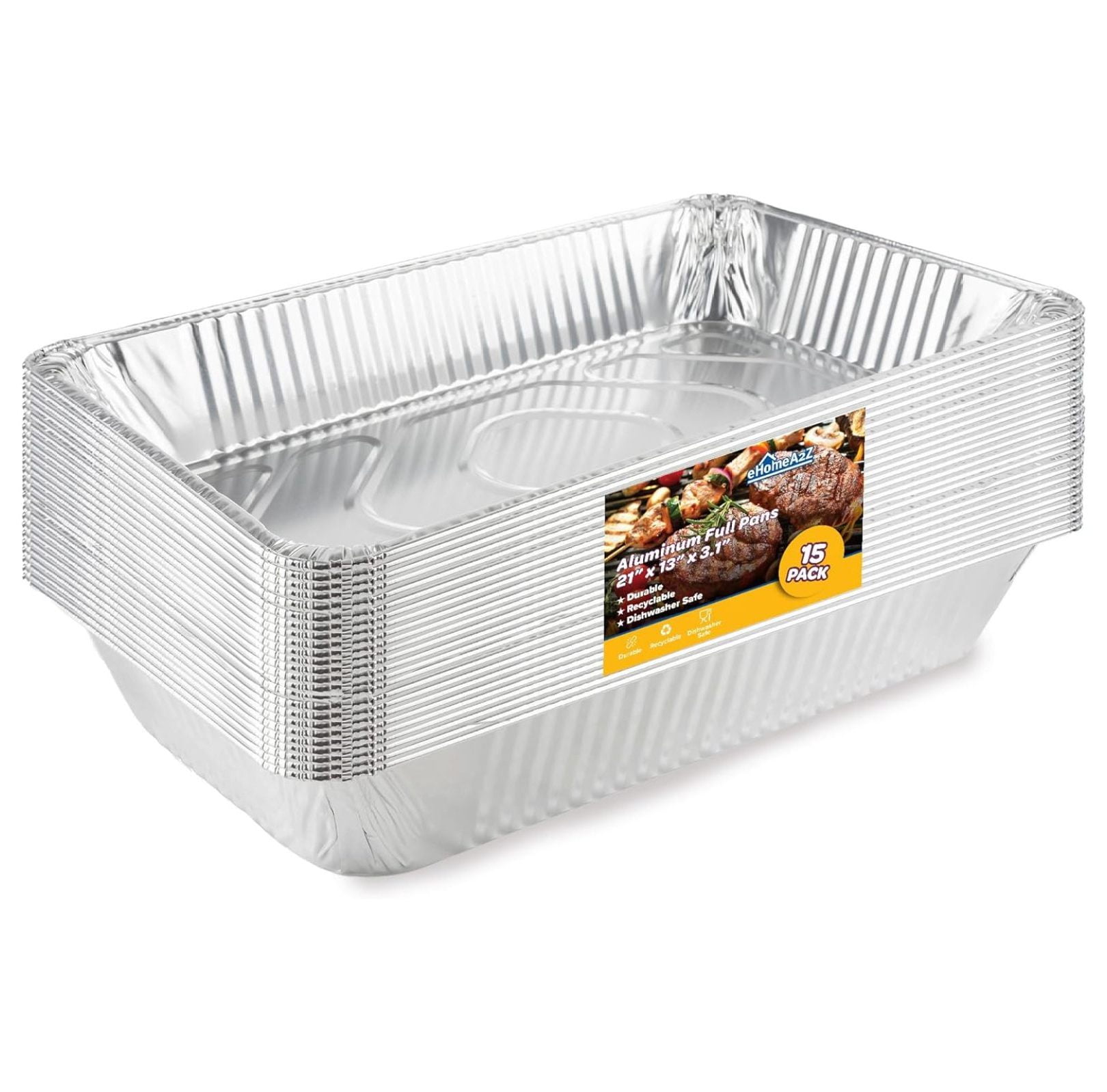 Large Aluminum Pans Full Size Deep Disposable Durable Large Steam Table ...