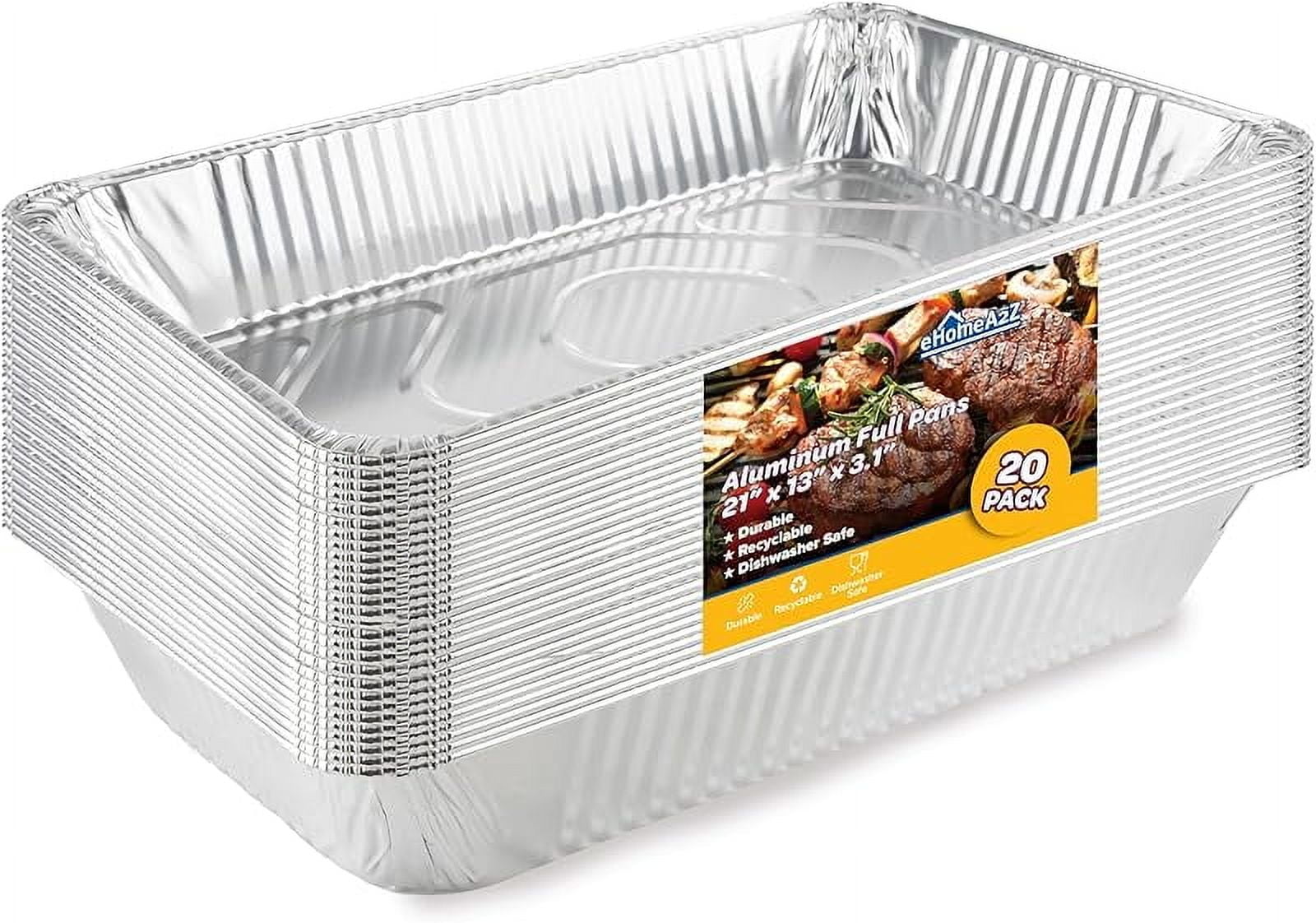 Large Aluminum Pans Full Size Deep Foil Disposable Durable Large Steam ...
