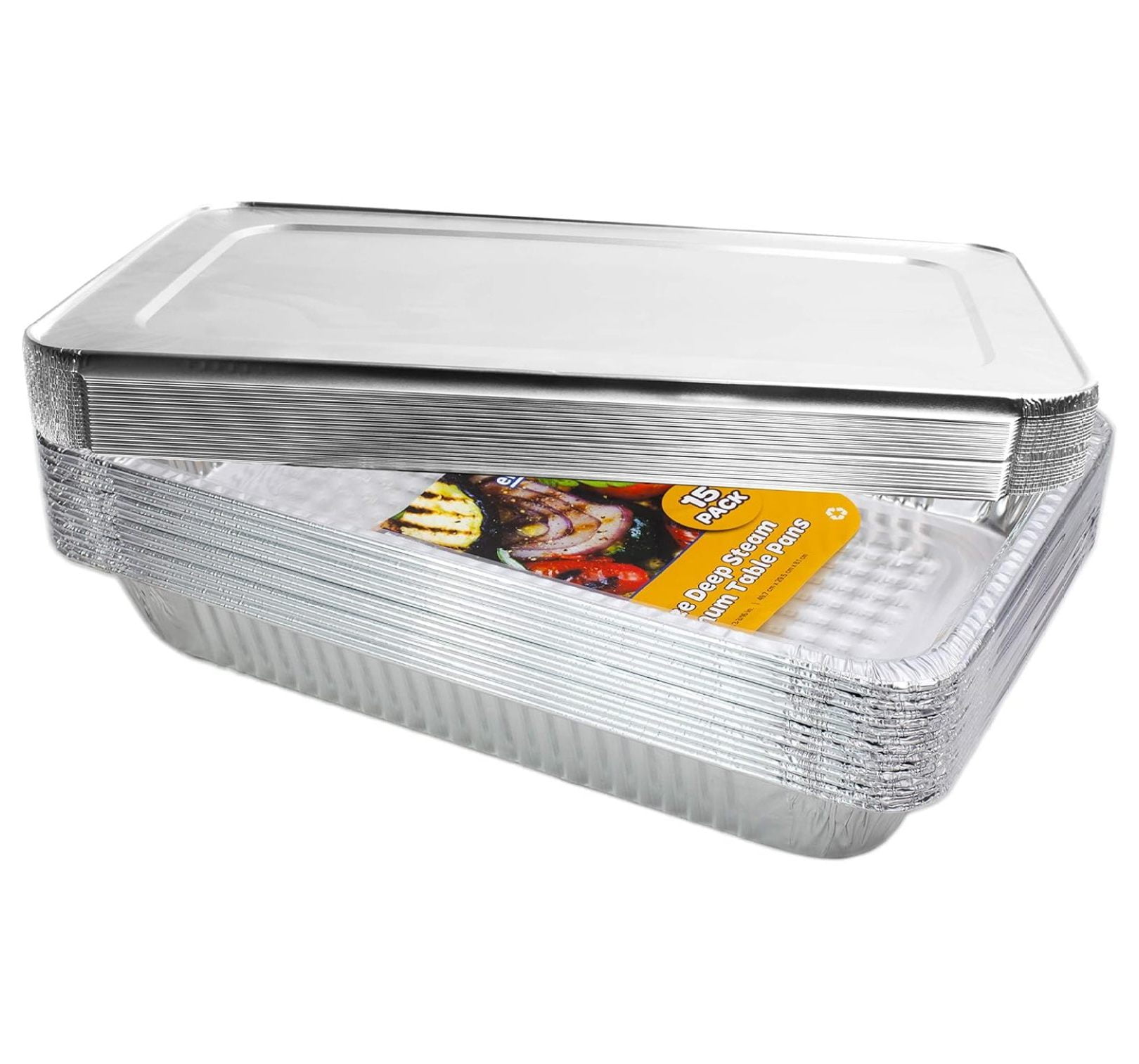 Large Aluminum Pans With Lids Disposable Full Heavy Duty Roasting ...