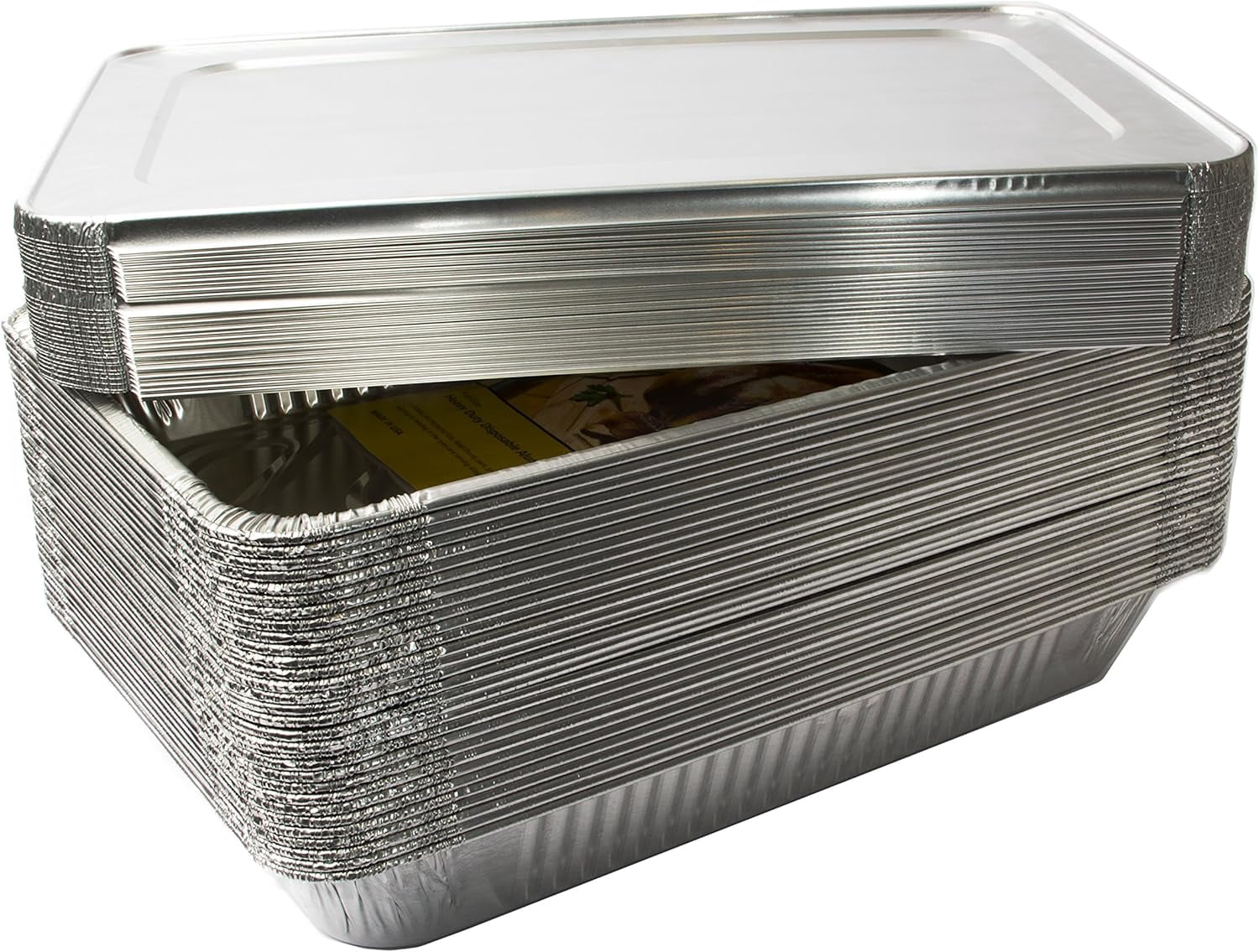 Large Aluminum Pans With Lids Disposable Full Heavy Duty Roasting ...