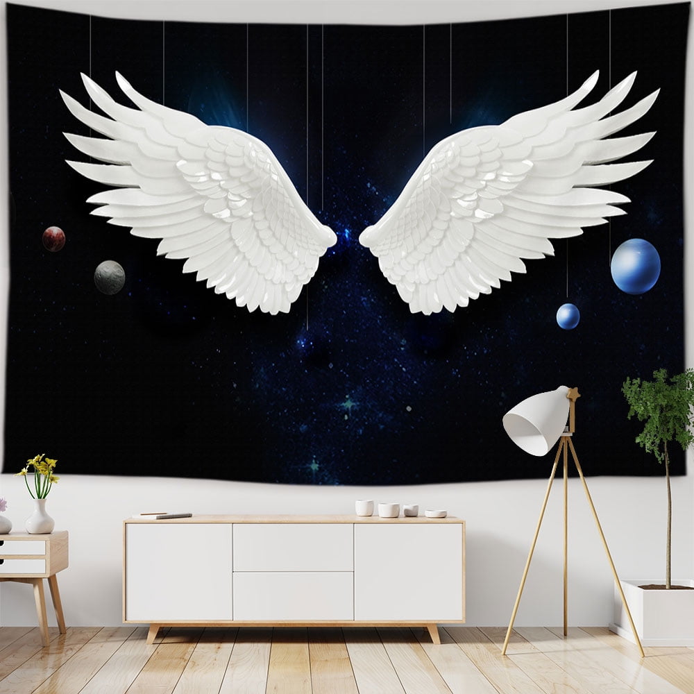 Large Angel Wings Tapestry Hippie Wall Hanging Psychedelic Feather ...