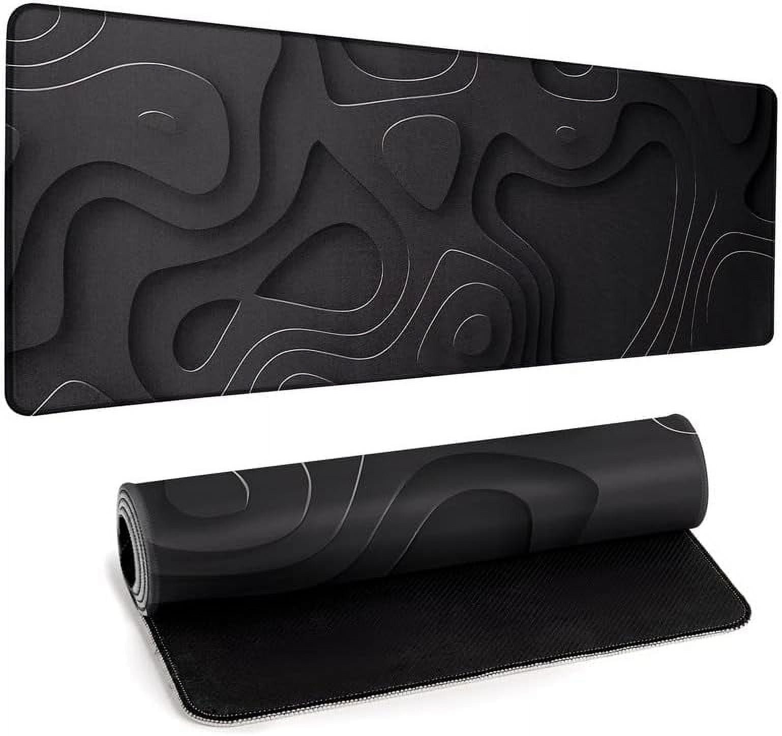 Large Anime Gaming Mouse Pad Black Solid Geometry Desk Pad Computer ...