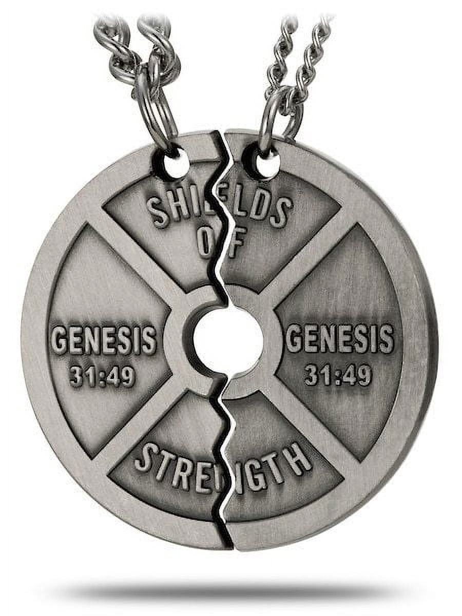 Large Antique Finish Split Weight Plate Necklace-Genesis 31:49 by ...